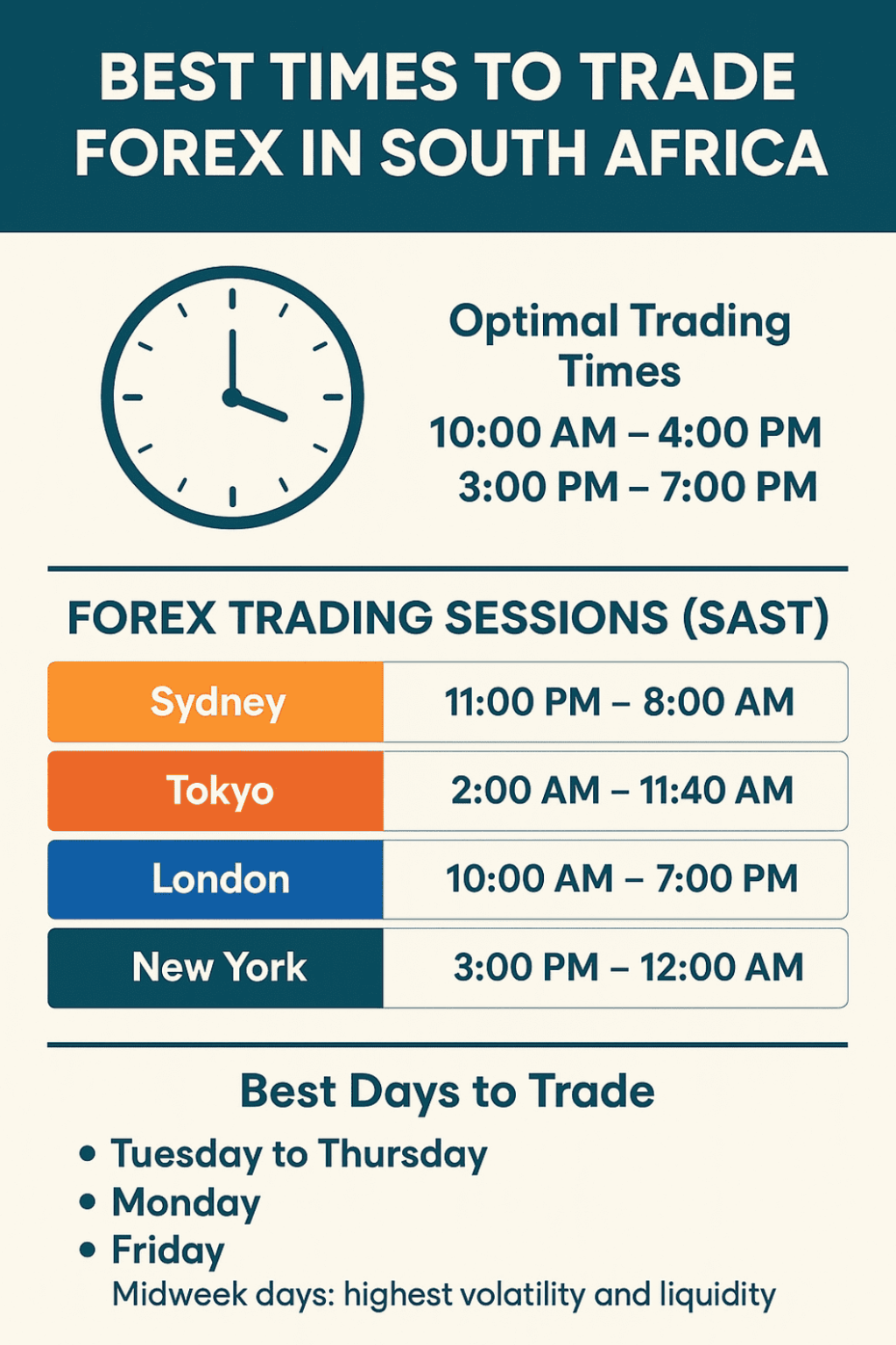 Forex Trading Sessions Schedule in South Africa Time to Trade ...