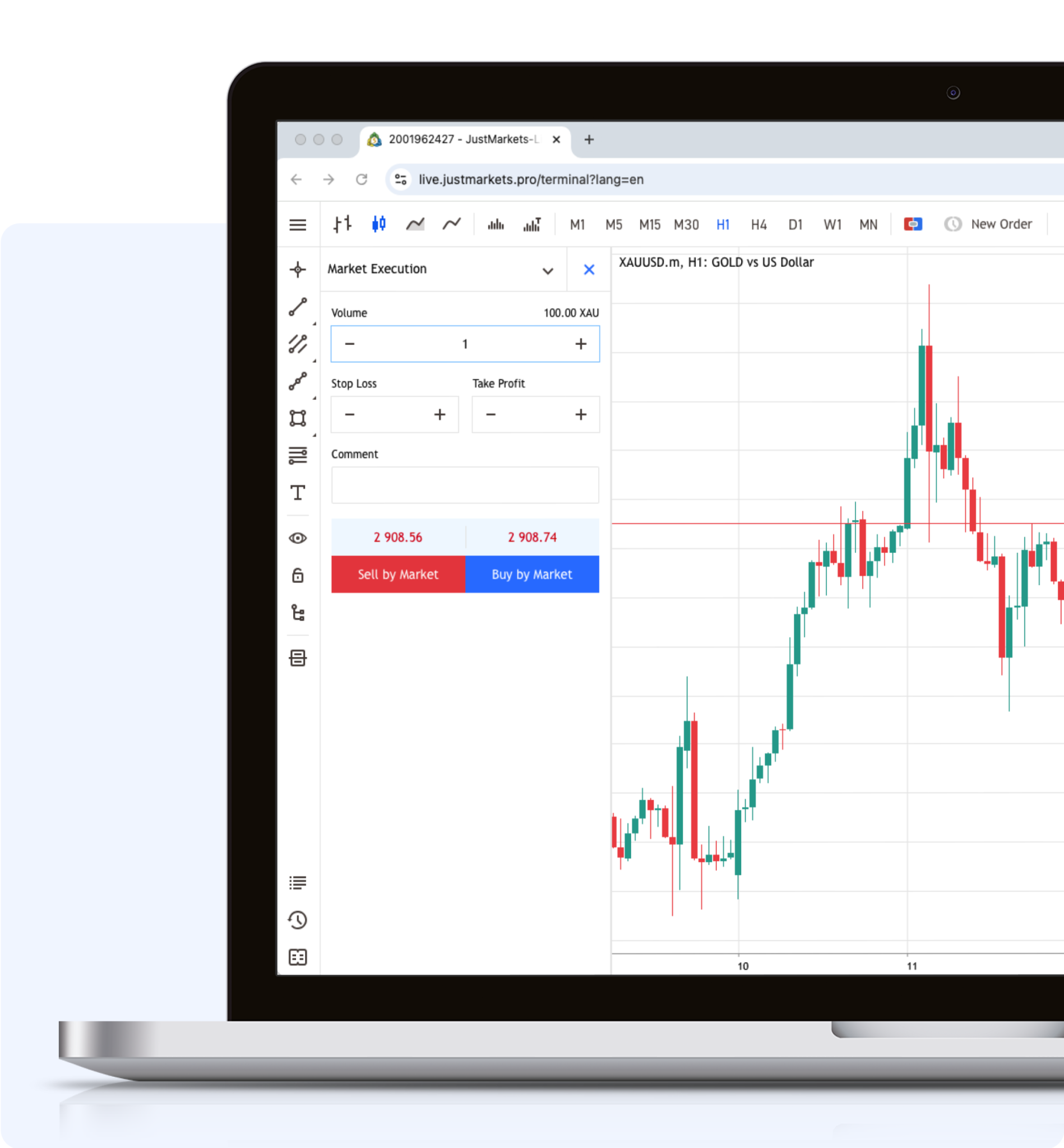 MetaTrader WebTerminal - JustMarkets